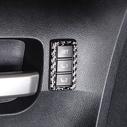 Soft Carbon Fiber Car Seat Memory Switch Decorative Patch Sticker for Toyota Tundra 2007 2008 2009 2010 2011 2012 2013 Car Accessories (Carbon Fiber)