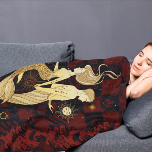 ZEWASIIL Constellation Pisces Throw Blanket 60"X50" Flannel Zodiac Sign for Couch Bed Sofa Travelling Camping for ​Kids Adults