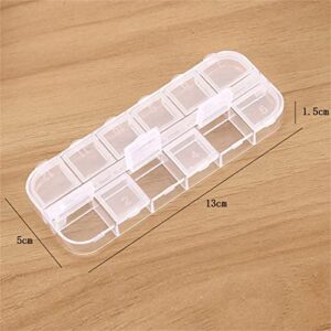 Typutomi 6PCS 12 Grid Clear Plastic Jewelry Box Organizer, Jewelry Dividers Storage Container DIY Parts Storage Box for Bead, Rings, Jewelry,Screws, Handicrafts