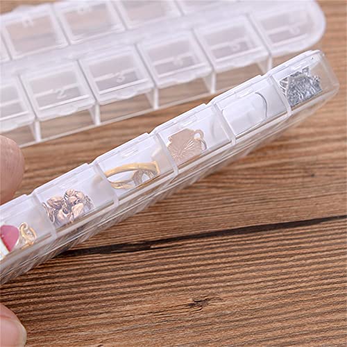 Typutomi 6PCS 12 Grid Clear Plastic Jewelry Box Organizer, Jewelry Dividers Storage Container DIY Parts Storage Box for Bead, Rings, Jewelry,Screws, Handicrafts