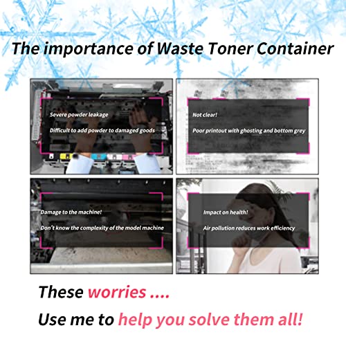 MPC3000 Waste Toner Container Compatible for Ricoh MPC3000 418425 DOBQ6400 With C2000 C2500 C3000 C3500 C4500 C6000 Printers 2-pack