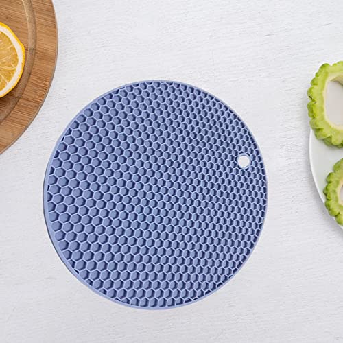 Circular Silicone Trivet Mat Hot Pot Heat Insulation Pad Multi-Function Cellular Silicone Hot Pad Non-Slip Placemats 4 Pack