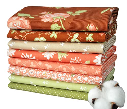 Cinnamon and Cream 8 Fat Quarters Bundle by Fig Tree & Co. for Moda, 2 Yards Total