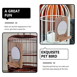 iplusmile Finch for Toy: Parrots Cockatoo Pet Play Hanging Perch Supplies Birdcage Lovebird Climb Birds Small Budgie Mirror Parakeet Parrot Perches Cage with Acrylic Accessory Cinteractive