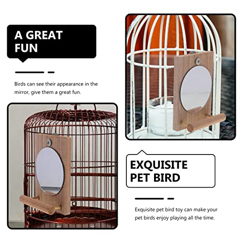 iplusmile Finch for Toy: Parrots Cockatoo Pet Play Hanging Perch Supplies Birdcage Lovebird Climb Birds Small Budgie Mirror Parakeet Parrot Perches Cage with Acrylic Accessory Cinteractive