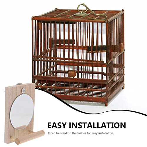 iplusmile Finch for Toy: Parrots Cockatoo Pet Play Hanging Perch Supplies Birdcage Lovebird Climb Birds Small Budgie Mirror Parakeet Parrot Perches Cage with Acrylic Accessory Cinteractive