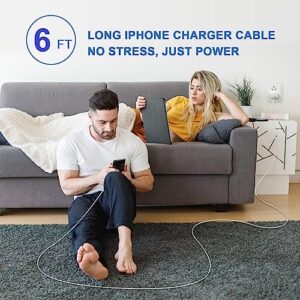 iPhone Fast Charger, [Apple MFi Certified] 3 Pack PD 20W USB C Wall Charger Blocks with 3 Pack 6FT Fast Charging Lightning Cables Compatible for iPhone 14/13/12/11/Pro Max/XS/XR/X/8/7, iPad