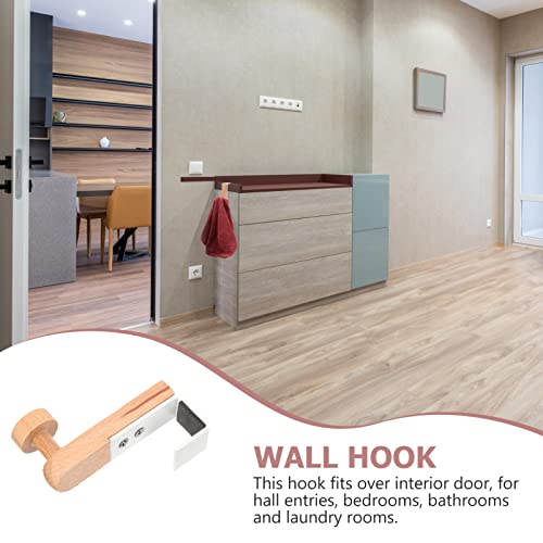 Cabilock 4 pcs Robes Clo Organizer Clothes and Glass Wooden Wall Wood Frameless Bathroom Racks or Hats Shower Metal Door Over Mounted Towels, Hooks Entryway Jackets Multifunctional Kitchen