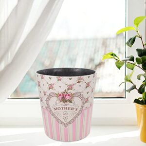 Zerodeko Office Decor Car Decor Retro European Waste Paper Basket Round PU Leather Waste Bin Flower Trash Can Office Garbage Bin Container Without Lid 10L () Office Decor Car Decor