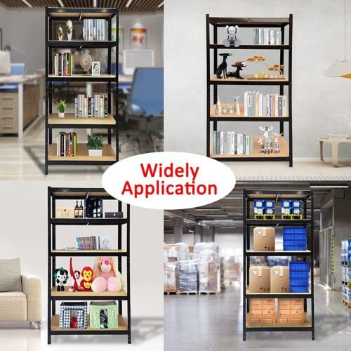 AUTOFU Storage Shelves,5 Tier Adjustable Garage Storage Shelving, Heavy Duty Metal Storage Rack Shelf Unit for Warehouse, 195x100x50cm