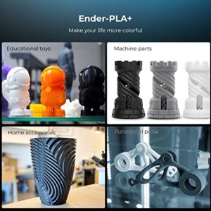 Official Creality Upgrade Ender 3D Printer Filament, Black PLA+ Filament 1.75mm, 1kg Spool (2.2lbs), Accuracy +/- 0.02mm, 3D Printing Filament, Strong Toughness, Vacuum Packaging, Environment Friendly