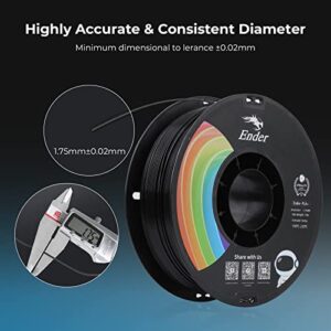 Official Creality Upgrade Ender 3D Printer Filament, Black PLA+ Filament 1.75mm, 1kg Spool (2.2lbs), Accuracy +/- 0.02mm, 3D Printing Filament, Strong Toughness, Vacuum Packaging, Environment Friendly