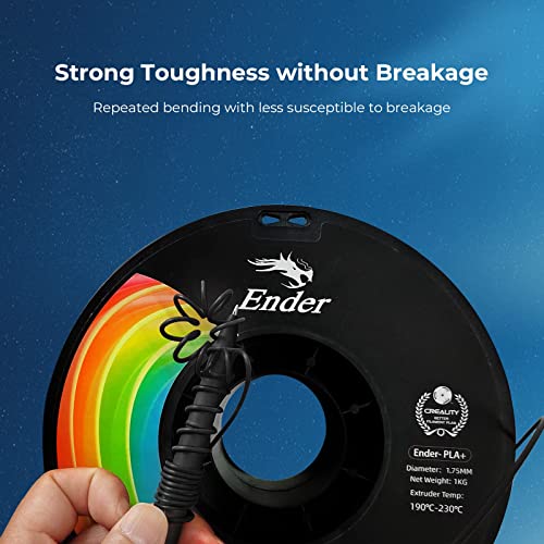 Official Creality Upgrade Ender 3D Printer Filament, Black PLA+ Filament 1.75mm, 1kg Spool (2.2lbs), Accuracy +/- 0.02mm, 3D Printing Filament, Strong Toughness, Vacuum Packaging, Environment Friendly