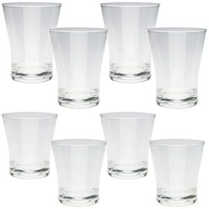 arora classic clear plastic tumblers, set of 4pcs x 16oz and 4pcs x 12oz