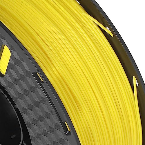 Kadimendium 3D Printer Filament, 1kg Spool 1.75mm PLA Print Filament Consumables Smokeless Low Shrinkage Good Adhesion for Industrial Devices(Yellow)