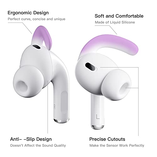 PZOZ 2 Pairs AirPods Pro 2 Ear Hooks, Silicone Anti-Slip in-Ear Earhooks Covers, Ear Tips Accessories Compatible with Apple AirPods Pro 2nd Generation (Not Fit in The Charging Case)