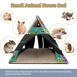 Y-DSIWX Guinea Pig Hideout House Bed, Collection of Explosion Comic Word Graphics Rabbit Cave, Squirrel Chinchilla Hamster Hedgehog Nest Cage