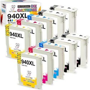 ms deer upgraded compatible 940 ink cartridges replacement for hp 940 xl combo pack 940xl for officejet pro 8500 8500a a909a 8000 a809a a910a printer (4 black, 2 cyan, 2 magenta, 2 yellow) 10 pack