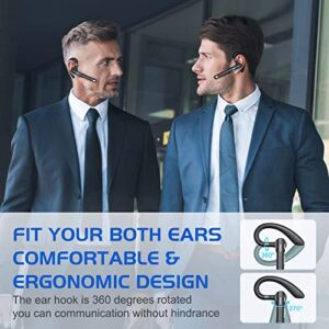 Bluetooth Headphones, Wireless Headset Wireless Headphone with Microphone, Handsfree Single Ear Headset with Case for Driver Trucker Office, Compatible with Android iPhone Laptop Bluetooth Earpiece