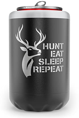 SoHo Can Cooler Gift for Men Hunting Lovers, Insulated for 12oz Standard Beer or Soda Can, Tumbler for Christmas 2022 / Birthday Gifts " Hunt Eat Sleep Repeat" (Gift Boxed)