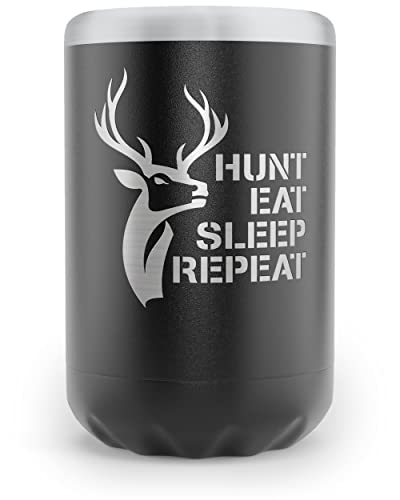 SoHo Can Cooler Gift for Men Hunting Lovers, Insulated for 12oz Standard Beer or Soda Can, Tumbler for Christmas 2022 / Birthday Gifts " Hunt Eat Sleep Repeat" (Gift Boxed)