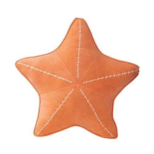 LICHENHAO Starfish Shell Pillow for Floor, Sofa, Reading Cushion (Orange, 19.6in)