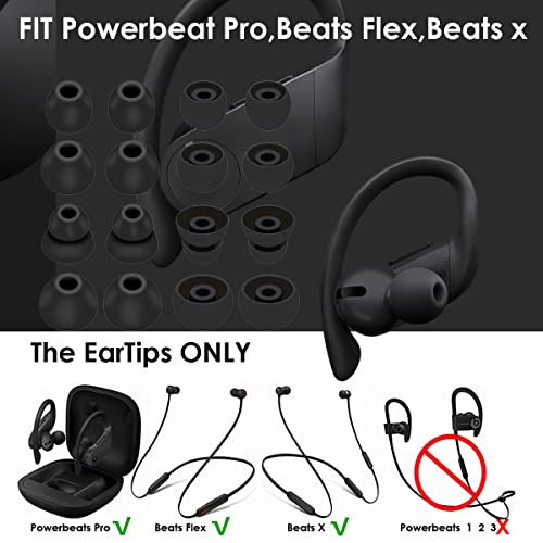 Replacement Ear Tips TEEMADE Silicone Earbuds Buds Set for Powerbeats Pro Beats Flex and Beats X Wireless Earphone Headphones,16 Pieces (Ivory)