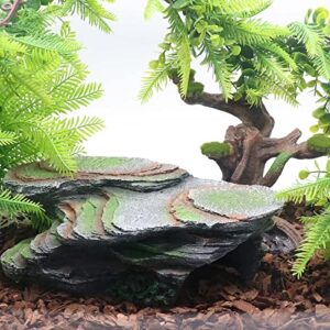 Reptile Resting Terrace Tortoise Climbing Platform Shale Scape Step Ledge, Reptile Cave Hideout Leopard Gecko Accessories Decorations, Great for Reptiles, Amphibians, Bearded Dragons, Lizard, Frogs