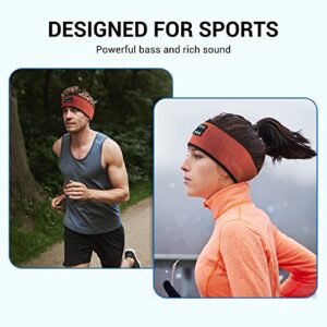 Headband Headphones, Bluetooth 5.3 Sports Headband Wireless Sleep Headphones with Ultra-Thin HD Stereo Speakers Perfect for Sleeping/Workout/Jogging/Yoga/Insomnia/Air Travel/Meditation (Orange)