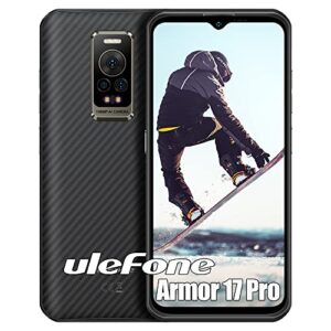 ulefone armor 17 pro 2023 rugged smartphone unlocked, mtk g99 13gb+256gb android 12 cell phone, 108mp ai camera, 6.58" fhd+, 5180mah wireless charge, dual sim 4g rugged phone, nfc gps otg fm black