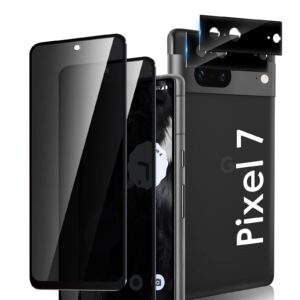 lywhl [2+2 pack] for google pixel 7 privacy screen protector with camera lens protector, tempered glass anti-spy anti-scratch 9h hardness film for pixel 7 6.3” [don’t support fingerprint unlock]