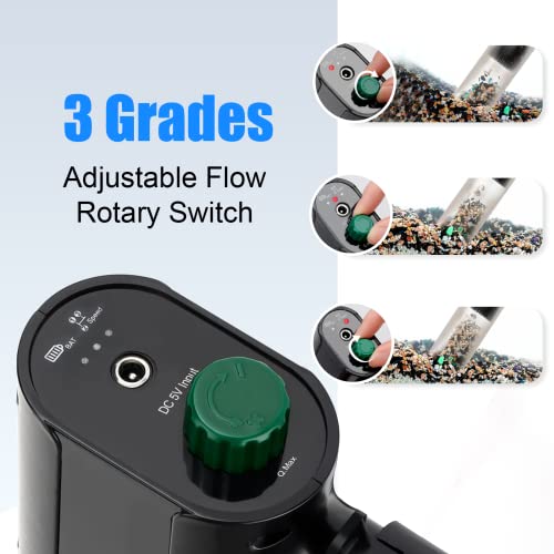 AQQA Aquarium Rechargeable Gravel Cleaner,Energy Saving Fish Tank Siphon Vacuum Cleaner,Adjustable Flow Rate,Portable Automatic Water Changer,Remove Dirt Wash Sand Water Circulation Filter 6W 210GPH