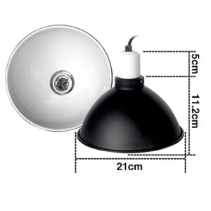 ATB-GIFT Reptile Light Fixture, 8.5inch Reptile Deep Dome Fixture with Switch for Reptile Heat Lamp UVB Light Bulb(US Plug)