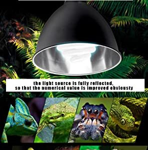 ATB-GIFT Reptile Light Fixture, 8.5inch Reptile Deep Dome Fixture with Switch for Reptile Heat Lamp UVB Light Bulb(US Plug)