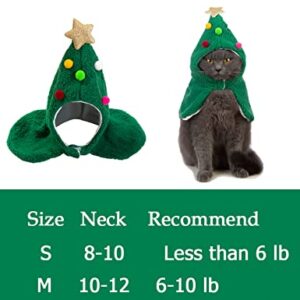 Coomour Dog Chirstmas Tree Costume Funny Santa Hat Puppy Warm Cape Cat Christmas Party Cosplay Hats (S)