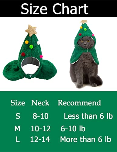 Coomour Dog Chirstmas Tree Costume Funny Santa Hat Puppy Warm Cape Cat Christmas Party Cosplay Hats (S)