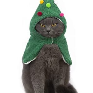 Coomour Dog Chirstmas Tree Costume Funny Santa Hat Puppy Warm Cape Cat Christmas Party Cosplay Hats (S)