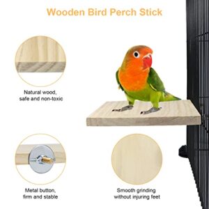 2pcs Bird Perch Platform Flat Stand Beak Paw Grinding Wood for Parrot Parakeet Cockatiel Lovebird Conure Finch Budgie