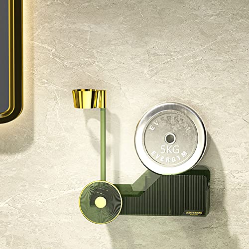 Jasni Wall Mounted Multi-Functional Holder Lazy Hair Dryer Bracket Punch Free Home Hands-Free Toilet Storage Wall Rack Hair Dryer Bracket Bathroom Toilet Blower Cable Organizer (Green)