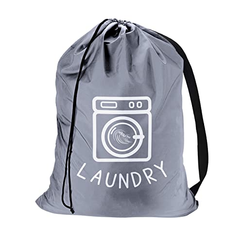 Large Laundry Bag with Strap, Laundry Bags Extra Large Heavy Duty, Dirty Clothes Bag for Traveling, Canvas Laundry Bag, Travel Laundry Bags for Dirty Clothes, Easy Fit a Laundry Hamper or Basket…