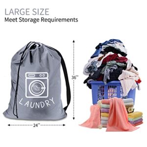 Large Laundry Bag with Strap, Laundry Bags Extra Large Heavy Duty, Dirty Clothes Bag for Traveling, Canvas Laundry Bag, Travel Laundry Bags for Dirty Clothes, Easy Fit a Laundry Hamper or Basket…