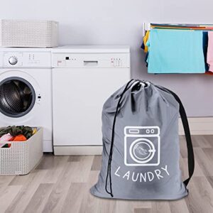 Large Laundry Bag with Strap, Laundry Bags Extra Large Heavy Duty, Dirty Clothes Bag for Traveling, Canvas Laundry Bag, Travel Laundry Bags for Dirty Clothes, Easy Fit a Laundry Hamper or Basket…