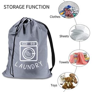 Large Laundry Bag with Strap, Laundry Bags Extra Large Heavy Duty, Dirty Clothes Bag for Traveling, Canvas Laundry Bag, Travel Laundry Bags for Dirty Clothes, Easy Fit a Laundry Hamper or Basket…