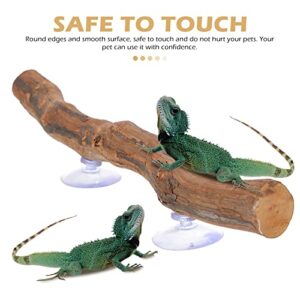 LUOZZY Bearded Dragon Accessory Wooden Tree Branch Reptile Tree Branch Lizard Reptile Toy for Small Pet