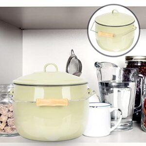 Zerodeko Enamel Kitchen Canister Food Storage Container Enamel Rice Bowl Flour and Sugar Containers Food Storage Containers for Dry Food Sugar Coffee Tea Light Green