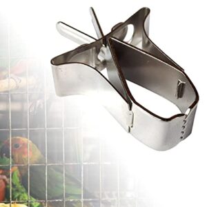 Bird Cage Fruit Vegetable Clip Feeder Device Food Holder Stainless Steel for Parrot Small Animals Cockatoo Cage Accessories