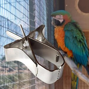 Bird Cage Fruit Vegetable Clip Feeder Device Food Holder Stainless Steel for Parrot Small Animals Cockatoo Cage Accessories