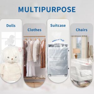 Xsourcer Jumbo Clear Storage Bags, Pack of 6, 40" x 60" XXL Dustproof Suitcase Bags, Waterproof Storage Bag for Luggage, Moistureproof Storage Bag for Chairs, Air Purifier，Evaporative Cooler and More