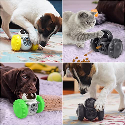 Dog Treat Toy for Small Dogs, CAISATEQ Interactive Pet Food Dispenser Puzzle Toys Treat Dispensing Cat Slow Feeder Toy for Small Puppies, Medium Dogs and Indoor Cats - Turquoise (Black)