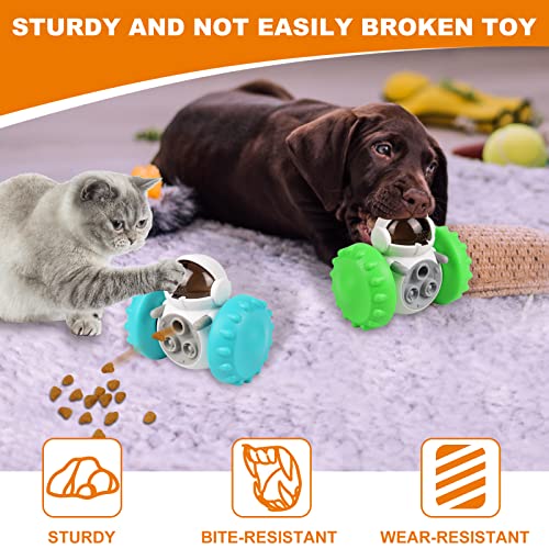 Dog Treat Toy for Small Dogs, CAISATEQ Interactive Pet Food Dispenser Puzzle Toys Treat Dispensing Cat Slow Feeder Toy for Small Puppies, Medium Dogs and Indoor Cats - Turquoise (Black)